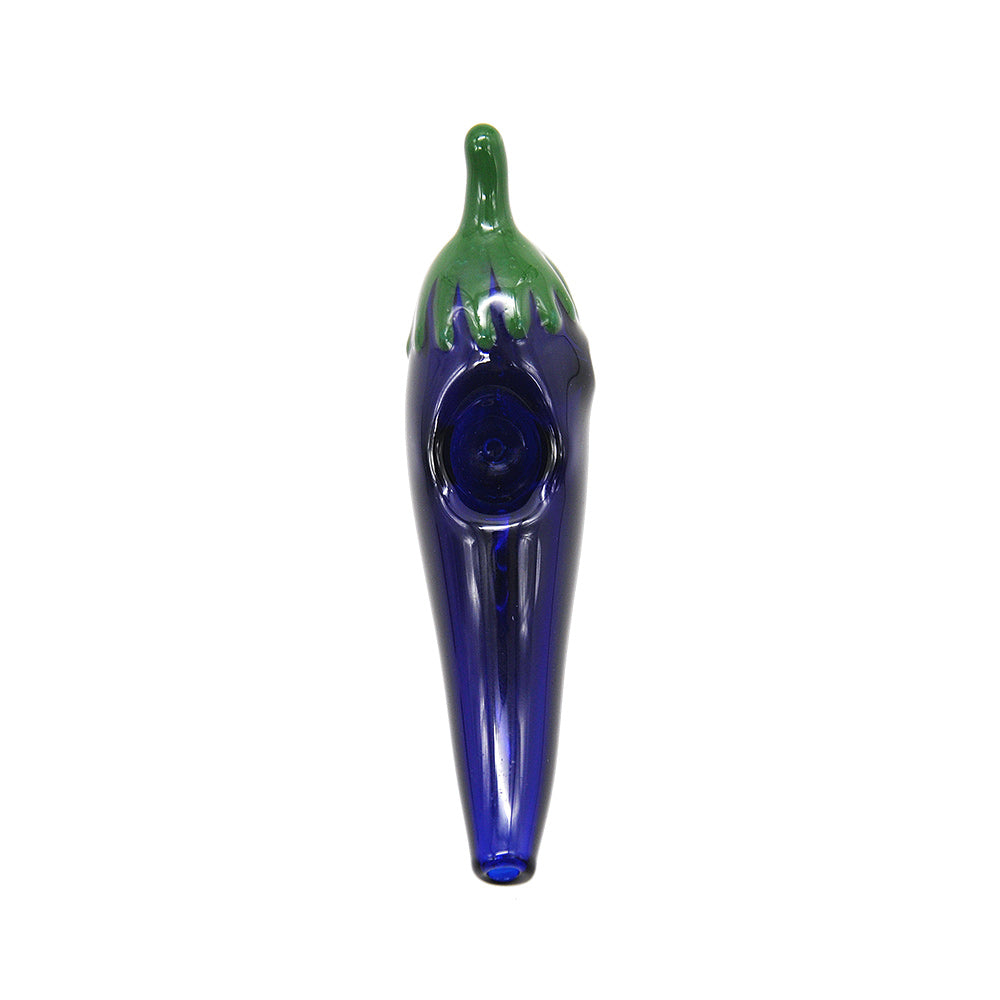 Eggplant Glass Hand Pipe - Puffing Bird CA
