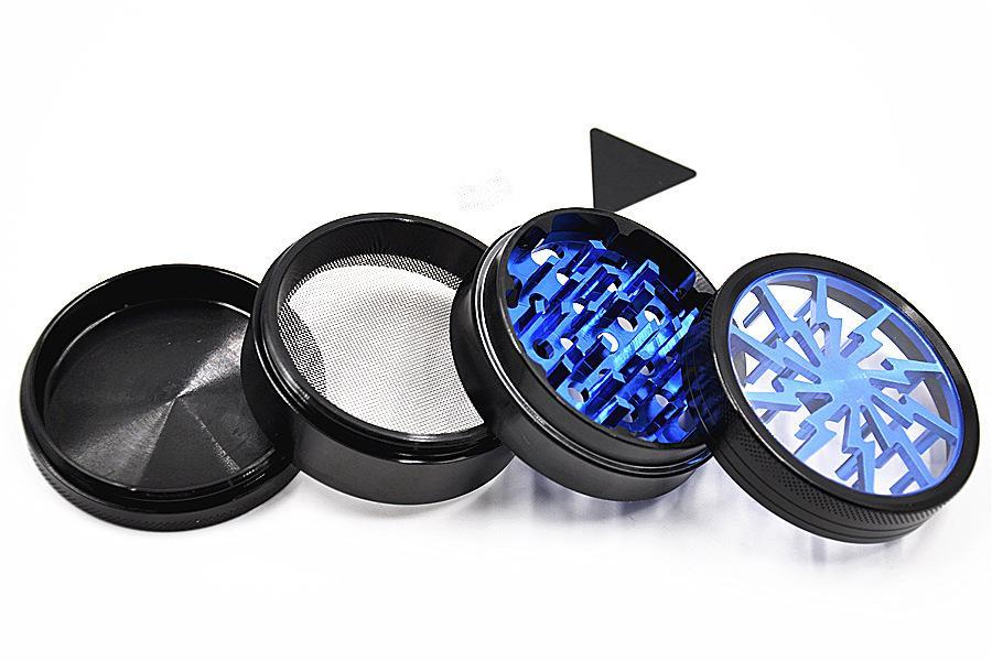 Inline Diffuser Pyramid Bong w/ Thunder Blade Grinder Set - Puffing Bird CA