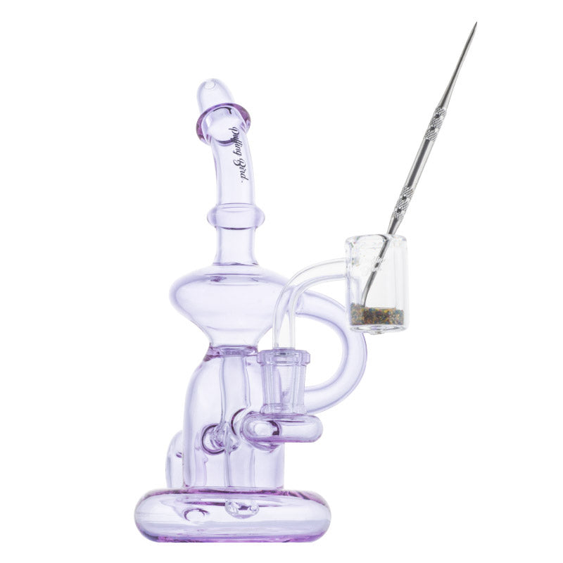 Mini Recycle Dab Rig w/ Thermochromic Banger Dabber Set - Puffing Bird CA