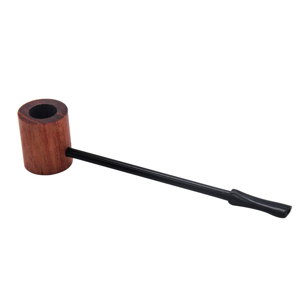 Straight Stem Wooden Pot Pipe - Puffing Bird CA